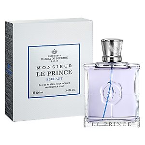 Princesse Marina de Bourbon Monsieur Le Prince Elegant Eau de Parfum for Men - Opens with Mint and Bergamot Blended with VIolet Leaf and Geranium - Exudes Hypnotic Charm - 3.4 oz