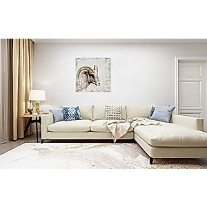 YHSKY ARTS Rustic Animal Canvas Wall Art with Textured Modern Sheep Paintings Contemporary Animal Pictures Square Artwork for Farmhouse Living Room Bedroom Bathroom Decor