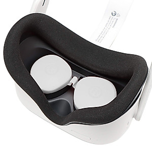 VR Face Silicone Cover Mask Combo with Protective Lens Cover for Quest 2 Headset Face Pad Cushion Accessories Set Sweatproof Lightproof by X-super Home (White, Quest 2)