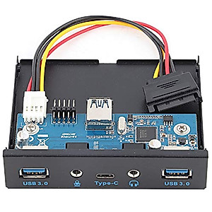 4071-3008 Soft Drive Front Panel 5Gbps, 3.5Inch USB 3.1 Floppy Disk Drive Front Panel, Type C Interface Plugged, High Fidelity Audio Interface with a Separate Switch