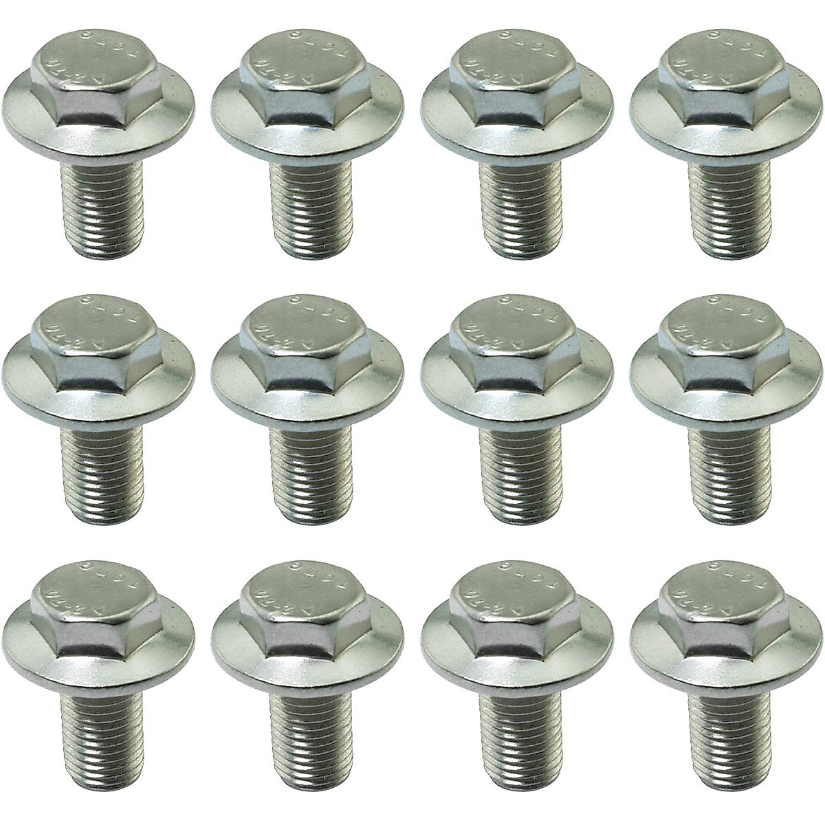 PZRT 12pcs Silver Tone Flanged Hex Head Bolts Flange Hexagon Screws, 304 Stainless Steel M6x16
