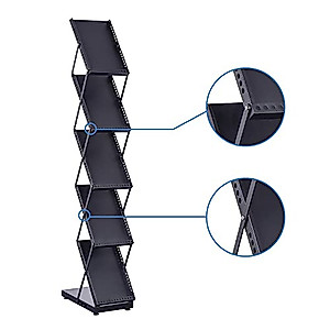 Kroey brochure display stand&Foldable Magazine Rack with 5 Pockets for Exhibition and Trade Show (67'X9.5'X14.5')