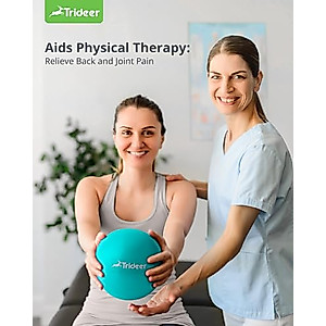 Trideer Pilates Ball 9 Inch Core Ball, Small Exercise Ball with Exercise Guide Barre Ball Mini Yoga Ball for Pilates, Yoga, Core Training, Physical Therapy, Balance, Stability, Stretching (‎Turkis)