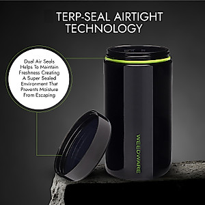 WEEDWARE Airtight 1oz Ultraviolet Glass 500ml Container Highest UV Protection Will Keep Your Spices Fresh For Months