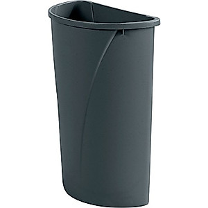CFS 34302123 Centurian Half Round Waste Container Trash Can Only, 21 Gallon, Gray