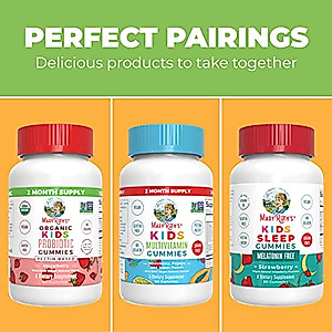 MaryRuth's Fiber Gummies for Kids | 2 Month Supply | Sugar Free | Prebiotic Fiber Supplement | Kids Fiber Gummies Ages 2+ | Gut Health & Digestion Support | 3g Soluble Fiber per Gummy | 60 Count