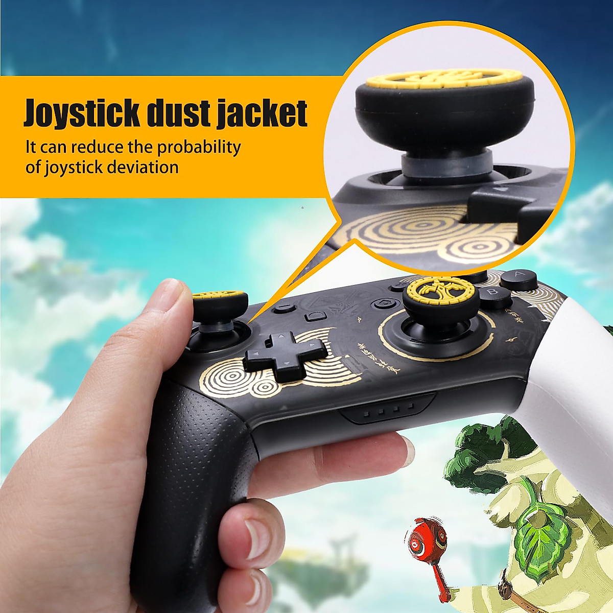 Switch Pro Controller Thumb Grips, Cool Thumb Grips Compatible with Switch Pro Controller, PS5 Controller, PS4 Controller, Xbox Controller, etc