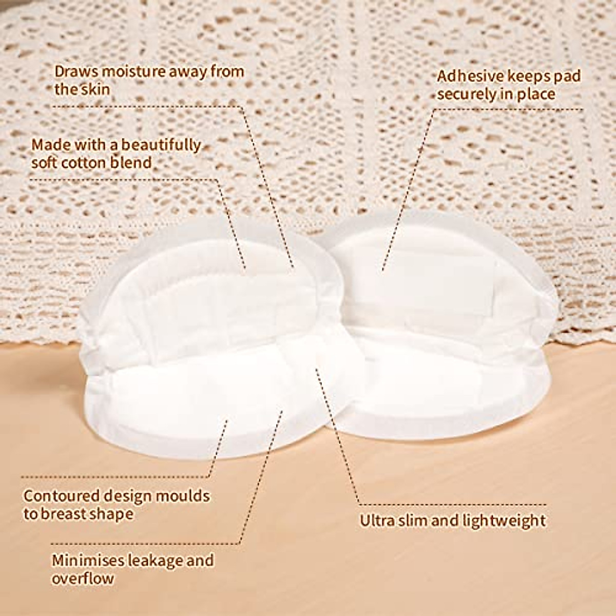 haakaa Disposable Nursing Pads Breast Pads for Breastfeeding Essentials, Super Absorbent & Soft Comfortable, Individually Wrapped - 36 Count