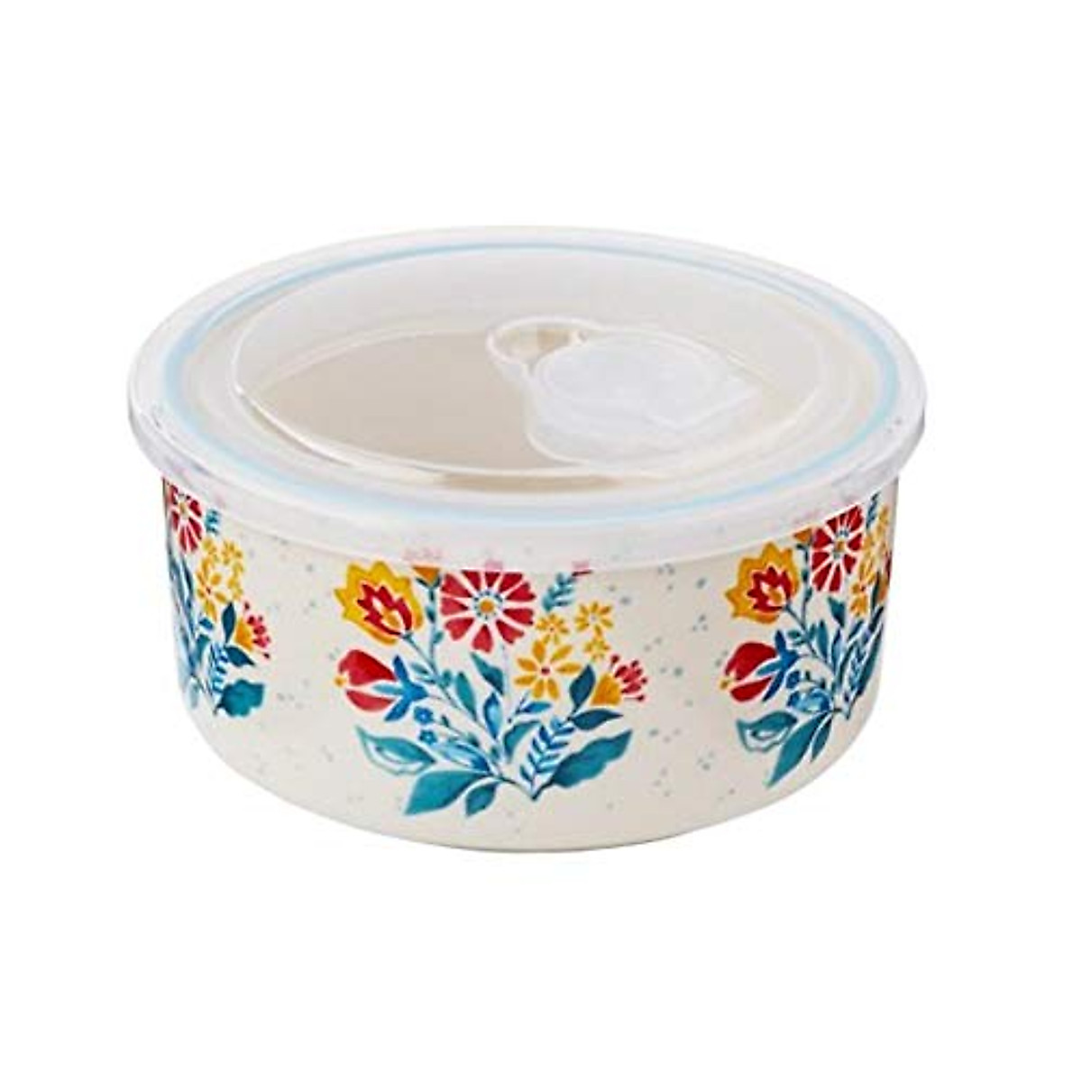 The Pioneer Woman Mazie 6-Piece Round Ceramic Nesting Bowl Set with Build-In Steam Release,15.5 ounce