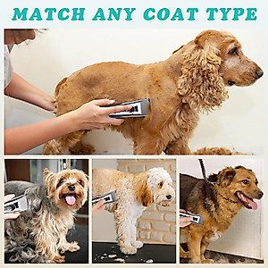 L&W BROS. Dog Clippers for Grooming with Heavy Duty Motor 2 Speeds Low Noise Trimmer Wireless Rechargeable Dog Shaver Professional Pet Grooming Kit for Dogs and Cats Thick Hair