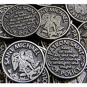 Before & After, LLC Set of 10 Saint Michael Patron of Police Pocket Token Coins