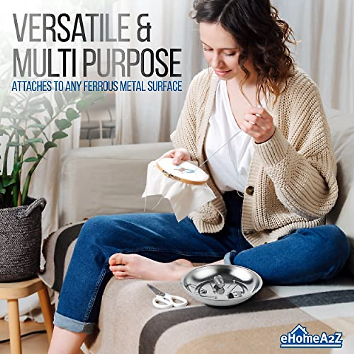 EHOMEA2Z Magnetic Tray Tool Holder 3" Inch, Ideal For Garage, Home, Bolts, Nuts, Small Parts, Pin Cushion Magnetic Cup (3"Inch Magnetic Bowl 1Pc)