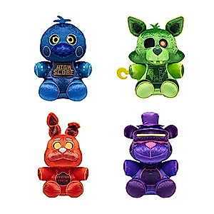 Funko Plush Set of 4 FNAF - Five Nights at Freddys - High Score Chica, Radioactive Foxy, System Error Bonnie and VR Freddy