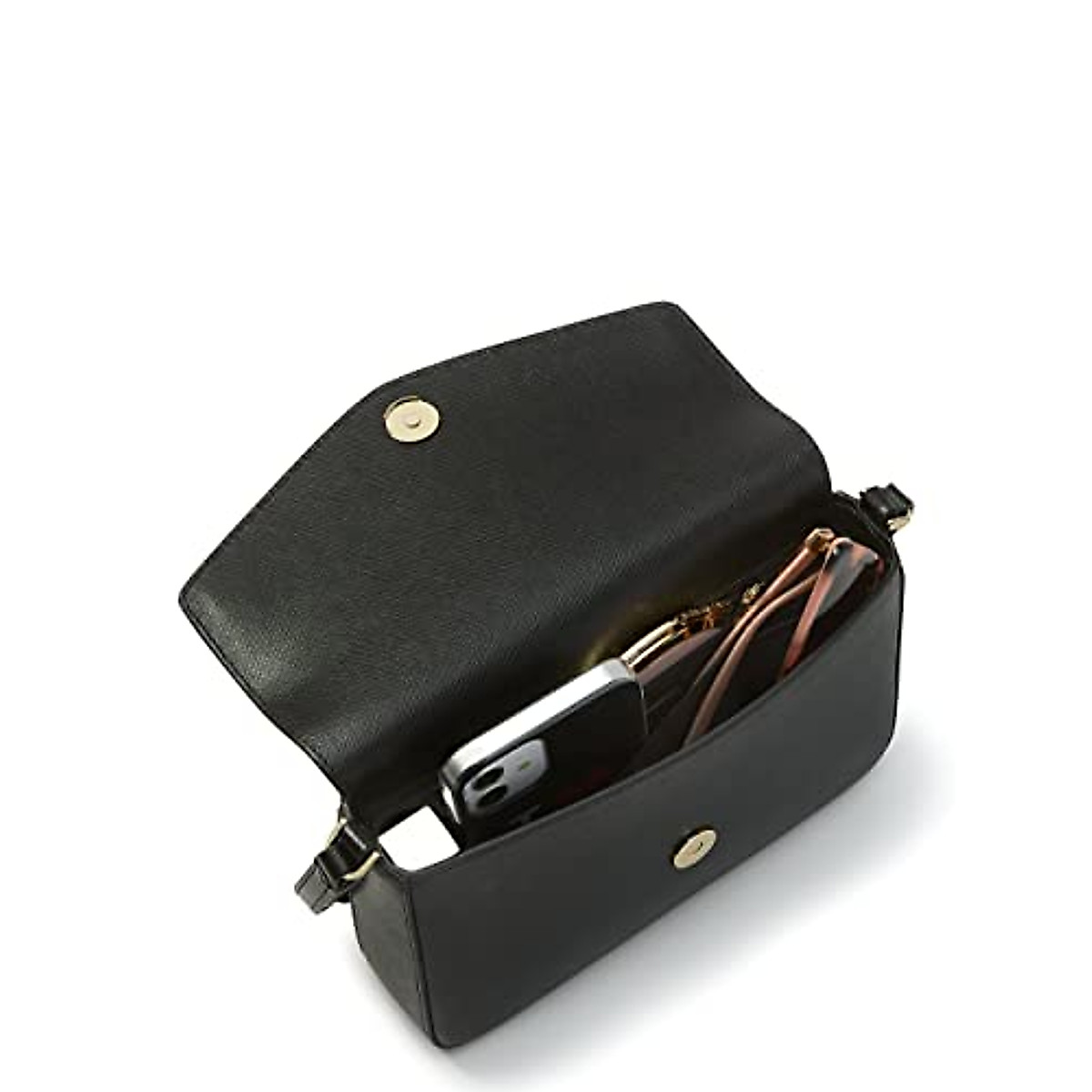 Kate Spade New York Sadie Envelope Leather Crossbody Purse (Black)