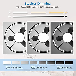 Mpayel Caged Ceiling Fan - Black Modern Ceiling Fans with Remote, Reversible and Dimmable, Low Profile Flush Mount Ceiling Fan with 6-Speed, Bladeless Enclosed Led Fan Light for Bedroom, Kitchen