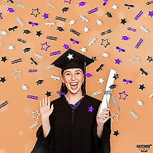 Graduation Confetti 2023 - Pack of 1000 | Grad Confetti 2023 Silver Graduation Decorations 2023 | Graduation Centerpieces for Tables 2023 | Purple Graduation Party Decorations 2023 Confetti Graduation