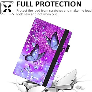 Pudiceva Universal Case for 7.5-9.0 inch Tablet,Slim Folio Protective Cover for 7.9" 8.0" 8.4" 8.7" and All 7.5"-9.0" Touchscreen Tablet Cover with Adjustable Fixing Band,Butterfly 01