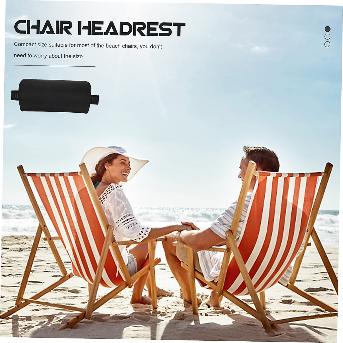 Happyyami 3pcs Beach Chair Sponge Pillow Chair Headrest Car Comfort Accessories Neck Pillow for Recliner Lounge Cushion Padded Pillow Outdoor Pouf Cloth Travel Rest Mat Office Chair