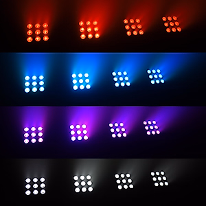 DragonX 9x4W LED Par Lights RGBW Slim DJ Stage Lights with DMX Control - Versatile Uplighting for Parties, Weddings, Church Gigs, Bars & Indoor Events