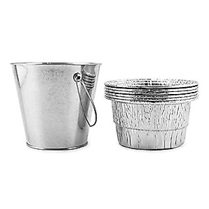 Cornucopia Grill Grease Bucket Replacement Liners (12-Pack); Aluminum Foil Liners for BBQ Grease Drip Buckets, Disposable Liners Only