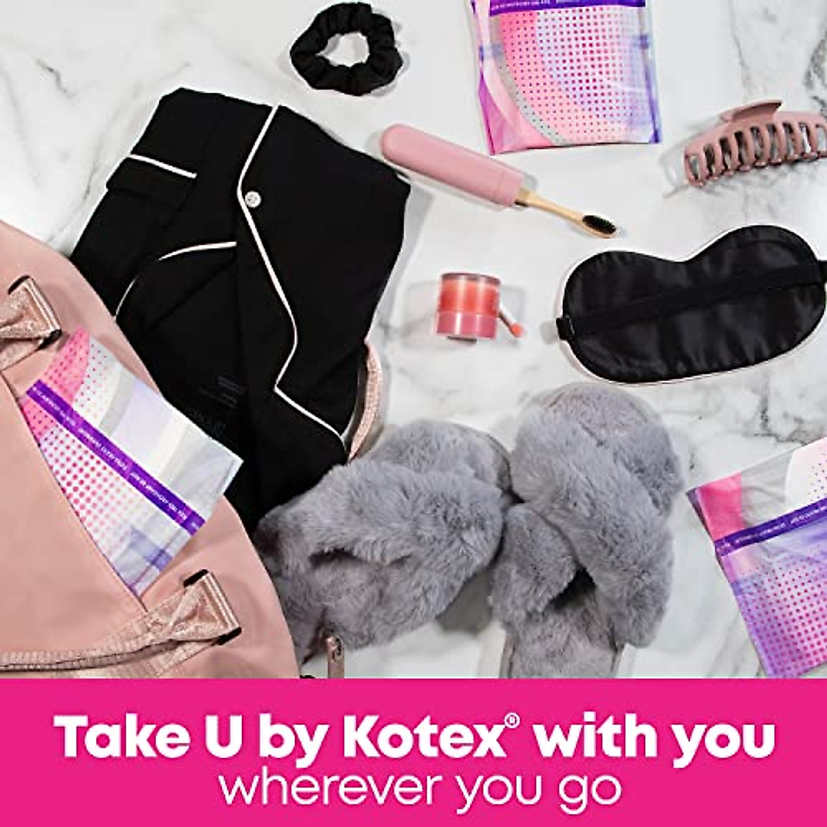 U by Kotex Balance Ultra Thin Overnight Pads with Wings, Extra Heavy Absorbency, 90 Count (Packaging May Vary)