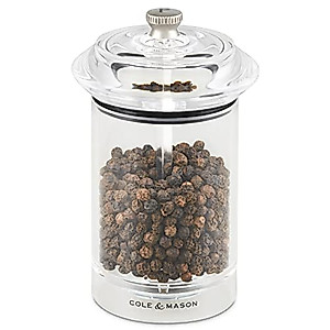 Cole & Mason H83001P Solo Clear Pepper Mill, Precision+, Acrylic, 114 mm, Single, Includes 1 x Pepper Grinder