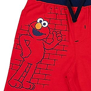 Sesame Street Elmo Grover Oscar The Grouch Baby Boys French Terry 3 Pack Shorts Blue/Grey/Red 24 Months
