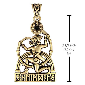 Dryad Design Heimdall Pendant Viking God - Bronze Norse Jewelry for Men or Women