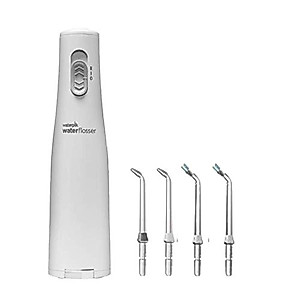 Waterpik WF02 Cordless Express Water Flosser and Replacement Plaque Seeker Tips Pack of 2 for Implants and Dental Work, Battery Operated, Portable & Waterproof