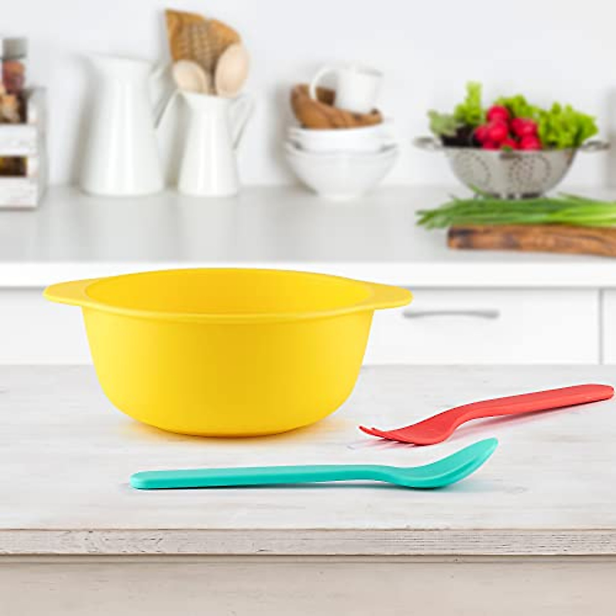 GET FRESH PLA Kids Spoons and Forks Set – 8-Pack Melamine Free PLA Utensils for Kids Toddlers – Reusable Microwave Safe Childrens Cutlery Set – Biodegradable PLA Kids Dinnerware Spoons and Forks