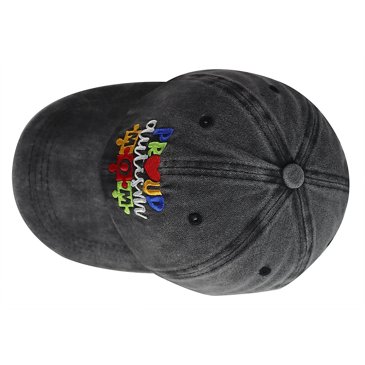 Autism Gifts for Mom, Proud Autism Mom Hat, Adjustable Washed Cotton Embroidered Puzzle Graphic Love Autistic Mama Baseball Cap, Autism Awareness Gifts for Women Mother Grandma Friends