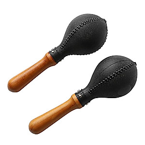 Percussion Maracas Pair of Shakers Rattles Sand Hammer Percussion Instrument with ABS Plastic Shells and Wooden Handles for Live Performances and Recording Sessions
