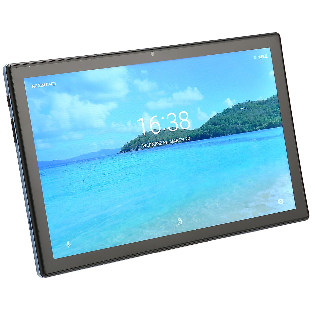 Honio 10.1 Inch Tablet, 5G WiFi 2 in 1 FHD Tablet 5.0 100-240V Blue 12 (US Plug)