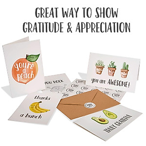 VNS Creations 40 Funny Thank You Cards with Envelopes & Stickers - Employee Appreciation Cards - Cute Thank You Cards - Funny Thank You Notes - Funny Blank Cards for Teachers, Employees, and Coworkers