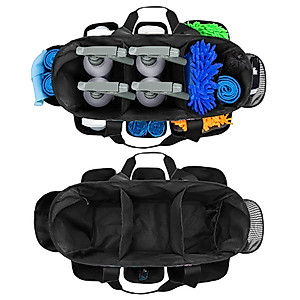 LoDrid Professional Cleaning Tote Caddy for Cleaning Supplies, Collapse Cleaning Bag Organizer with Dividers and Handle Strap for Housekeepers Work, Totem, (Bag Only)