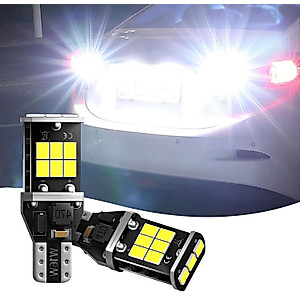 UGSHY Pack-2 Car Illumination Lights, T15 Reverse Light, High Power Decoding 3535 Chip Bulbs, Super Bright LED Bulb, Extremely Super Bright, Universal Bulbs Replacement (White Light)