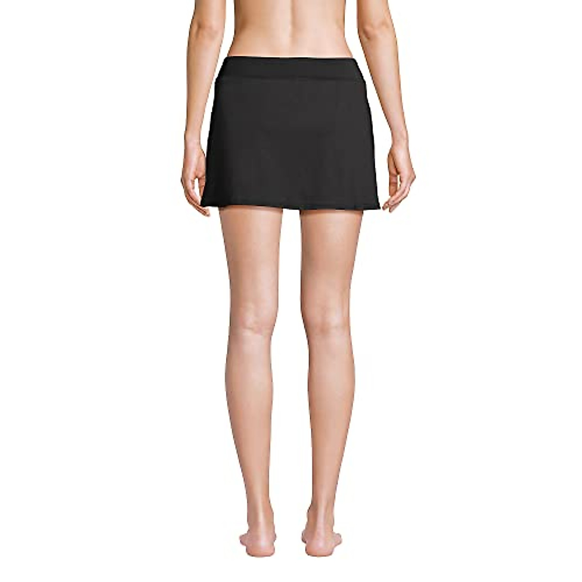 Lands' End Womens Chlorine Resistant Swim Skirt Swim Bottoms Black Long Torso 14