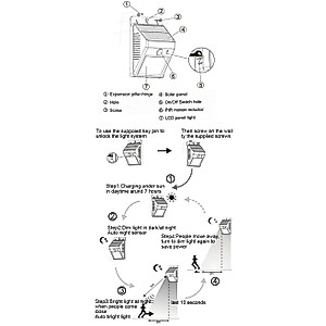Beacon Pet Solar Garden Lamp Wall Light 40 LED Solar Security Lights PIR Motion Sensor IP 65 Waterproof (2PCS)