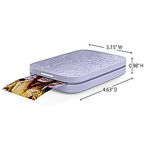 HP Sprocket Portable 2x3" Instant Photo Printer (Lilac) Print Pictures on Zink Sticky-Backed Paper from your iOS & Android Device.