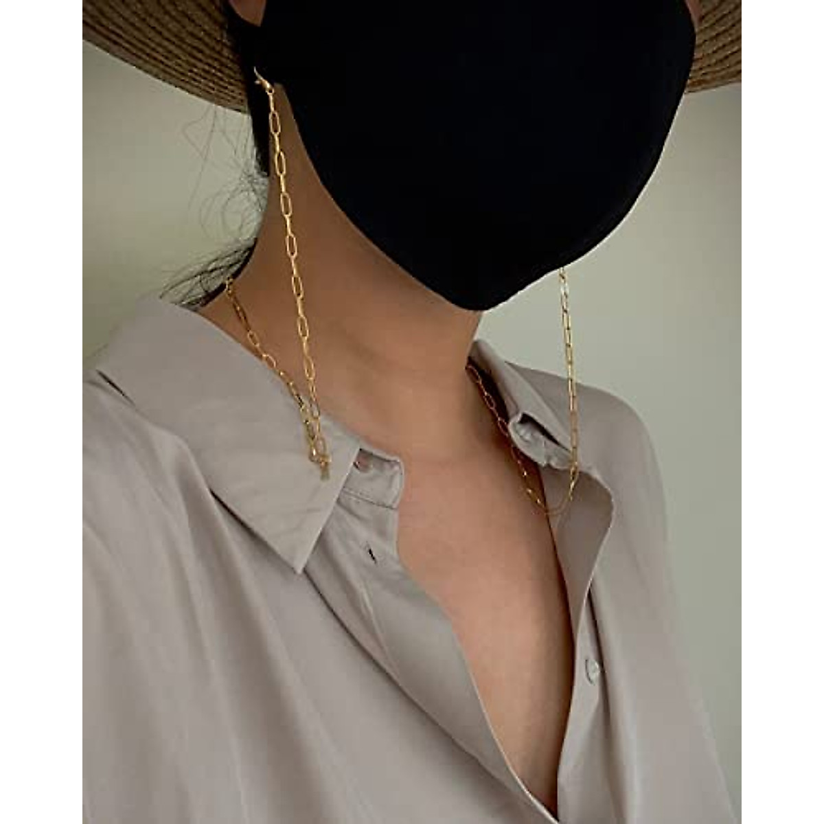 Eyeglass Chains Face Mask Chain Paperclip Link Chain Necklace Sunglasses Reading Glasses Retainer for Women
