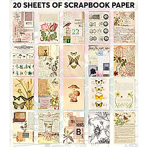 FAYWARE Vintage Washi Stickers for Journaling - Ephemera Sticker Book for Journaling with 414 Vintage Stickers & 20 Scrapbook Papers. Junk Journal Supplies, Scrapbooking Supplies for DIY Paper Crafts