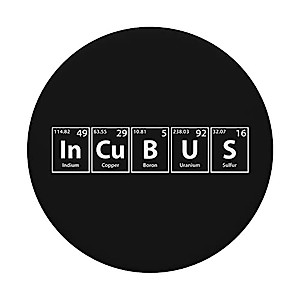 Periodic Tees Co. Incubus (In-Cu-B-U-S) Periodic Table Elements Spelling PopSockets Stand for Smartp