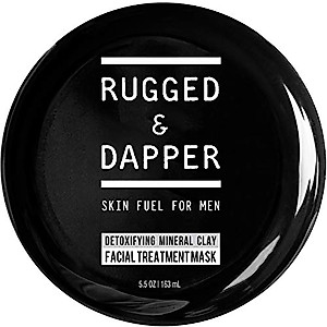RUGGED & DAPPER Detox Mineral Clay Facial Mask | Natural Acne & Age Defense Treatment for Men- 5.5 Oz