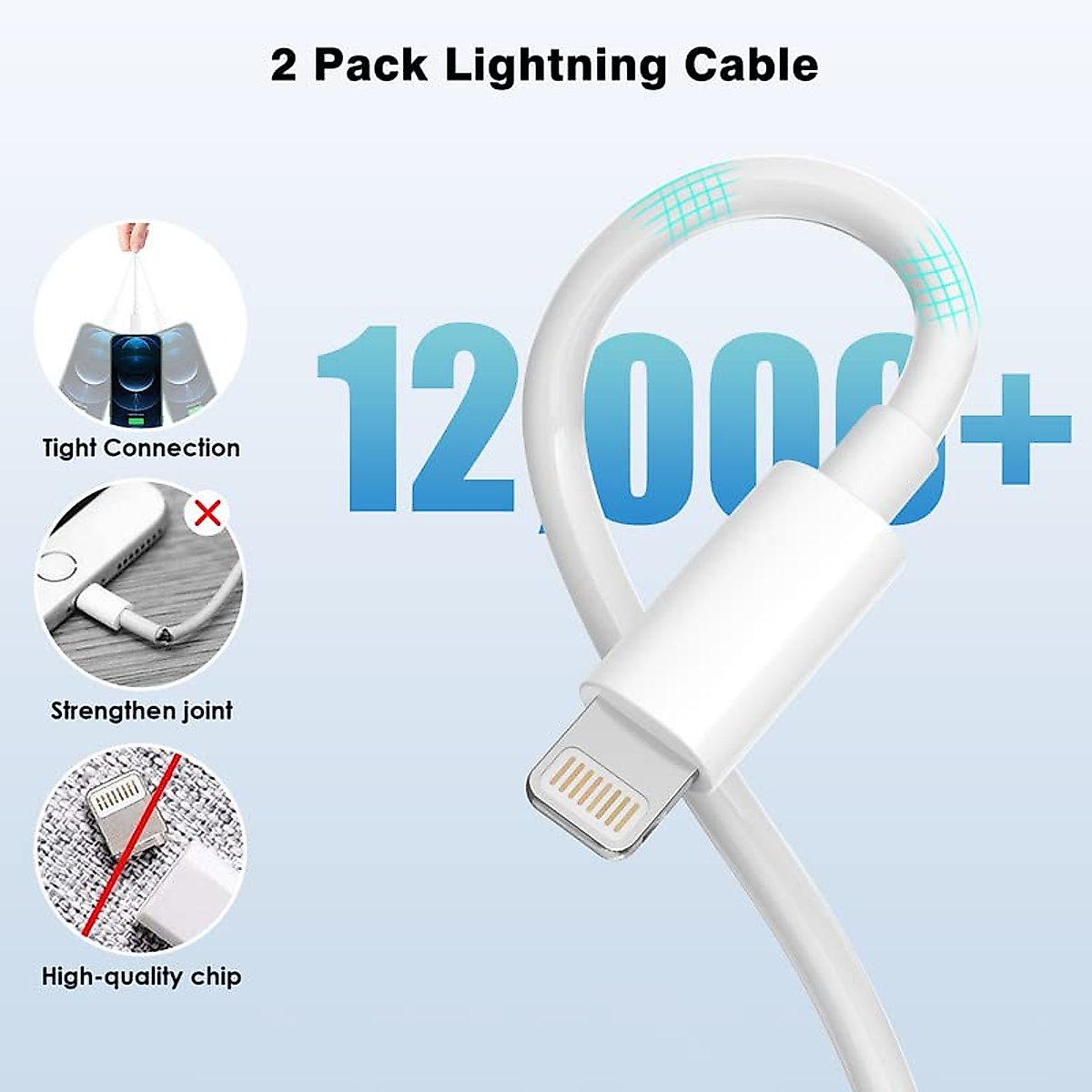 iPhone Charger [Apple MFi Certified] 2 Pack Apple iPhone Charging Lightning Cable Data Sync Cord with USB Wall Charger Block Box Travel Plug Adapter for iPhone 14/13/Pro/Max/XR/X/Xs/Max/8/Plus/AirPod