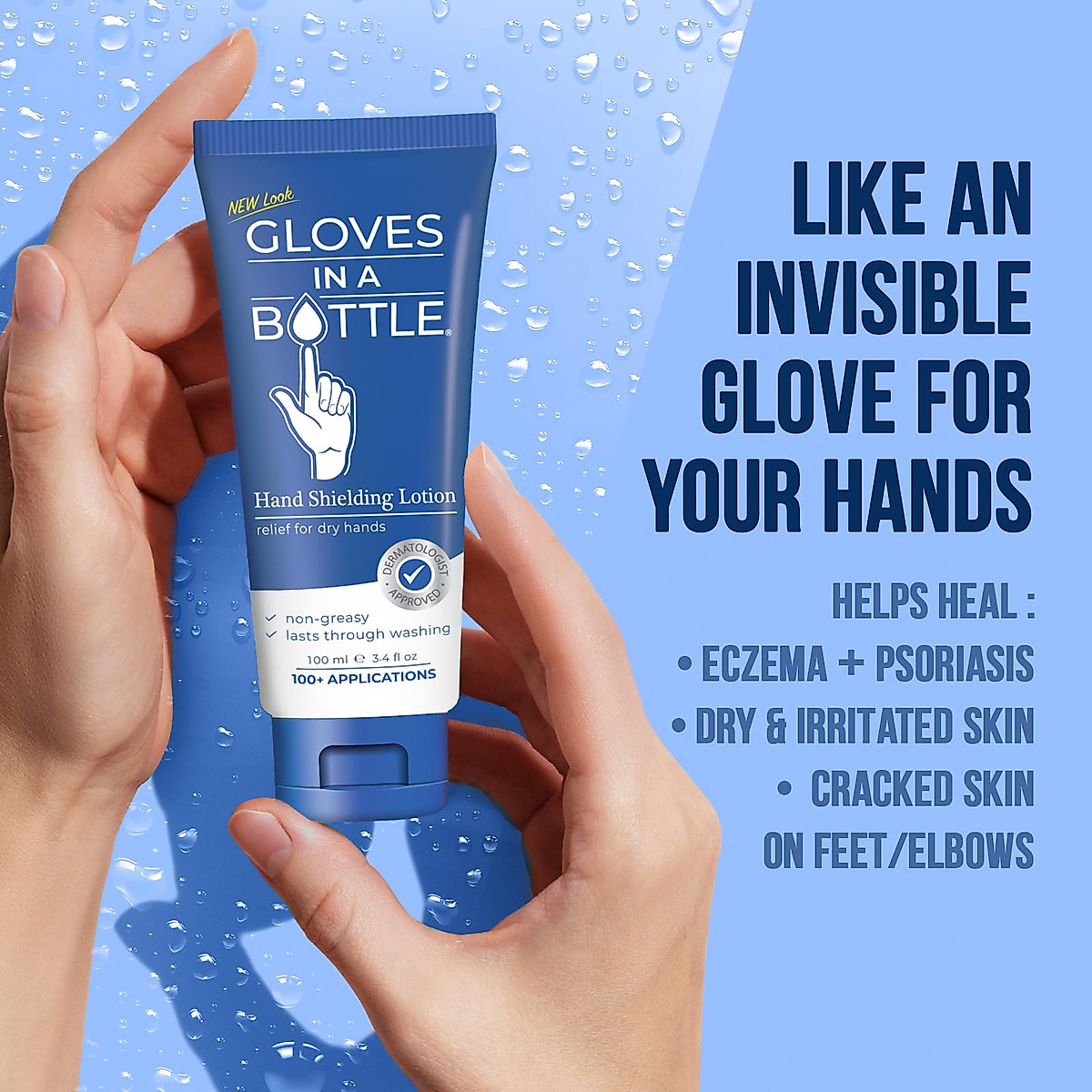 Gloves in a Bottle Shielding Lotion, Relief for Eczema and Psoriasis, 3.4 ounces (Pack of 2)