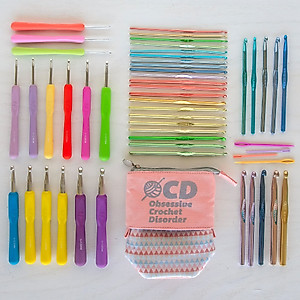 Boye OCD Fabric Crochet Storage Bag with Zipper, 5.75" x 7", Multicolor