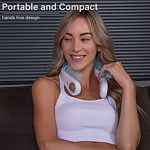 Fern & Pax Bladeless Neck Fan – USB Rechargeable Portable Neck Fan with 3 Airflow Levels – Headphone Design Cooling Fan – Wearable Cooling Device with Flexible Rubber Ductile Arm