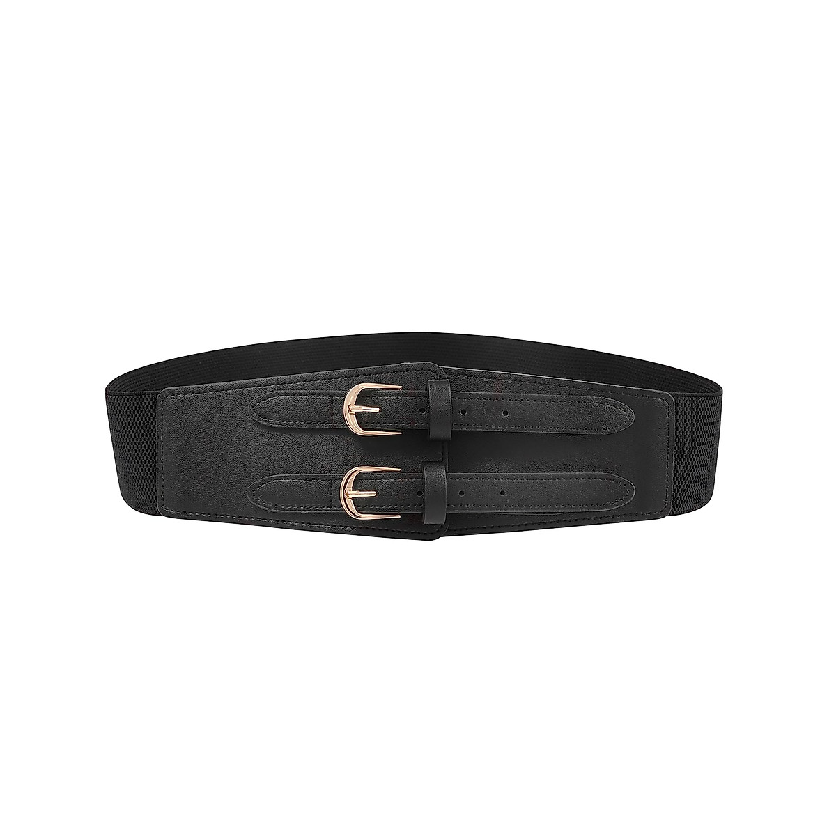 Kajeer Elastic Wide Waist Belt Women - Vintage Cinch Belts Women Wide Stretchy Belt for Dresses(M,Black)