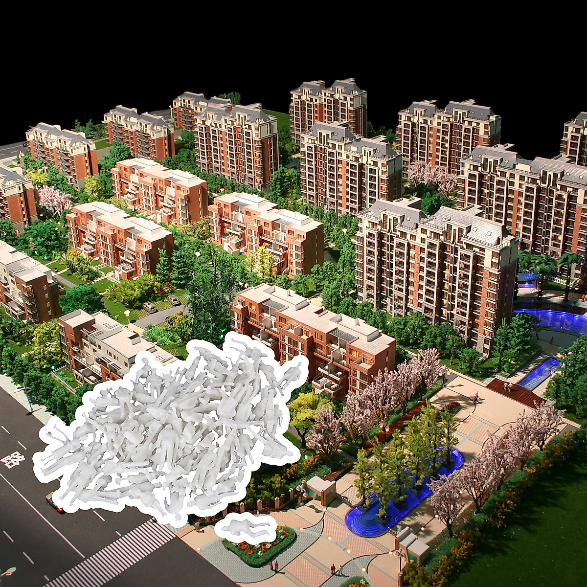 BQLZR White Unpainted Architectural 1:100 Scale Model Figures Standing Little People Figures for Miniature Scenes, White Color Pack of 100