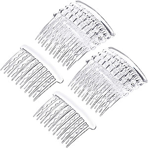 Gejoy 12 Pieces Plastic Teeth Hair Combs Tortoise Side Comb Hair Accessories(Transparent)